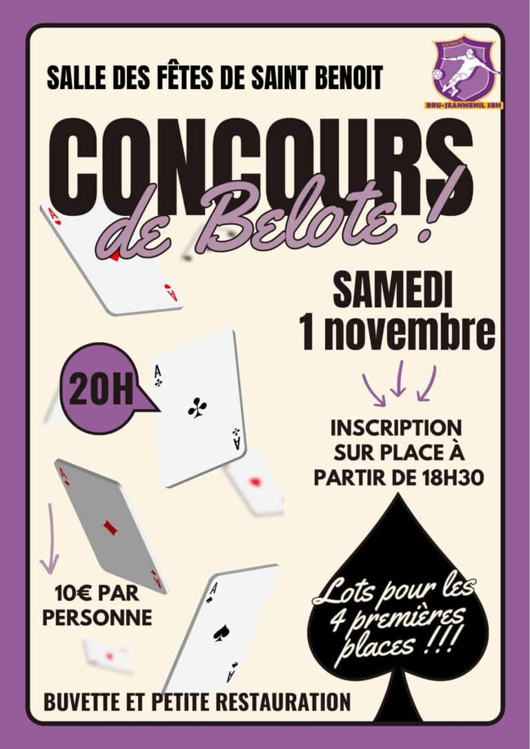 Concours de belote le 1er novembre 2025 à Saint-Benoit La Chiotte ...