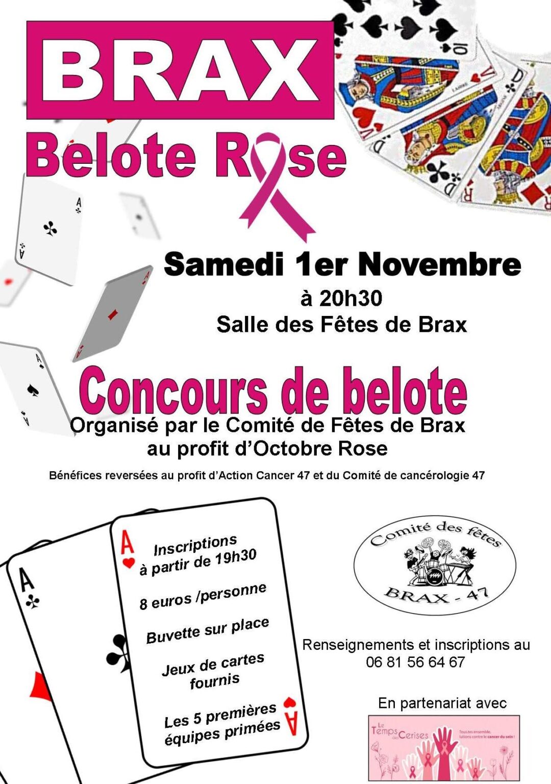 Concours de belote le 1er novembre 2025 à Brax - Lot et Garonne (47)